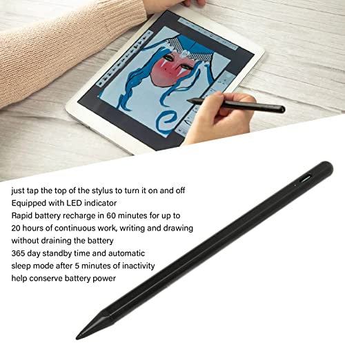 Tablet Stylus, Magnetism Glossy Writing Touch Screen Pen Tilt Angle Sensor High Accuracy for Pro 11in for Kids (Black)