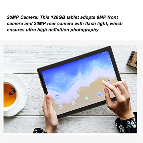 128GB Tablet, 20MP Camera 10 Inch IPS 100-240V Tablet Pc for Study (US Plug)