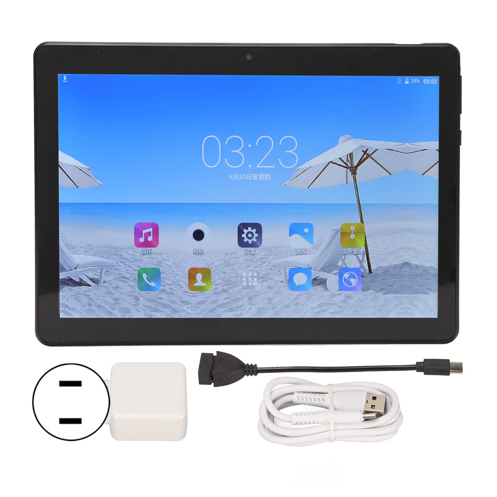 TOPINCN HD Tablet, 100-240V 10.1in Tablet IPS Touch Screen Dual SIM Support Multiple Languages for Home (US Plug)