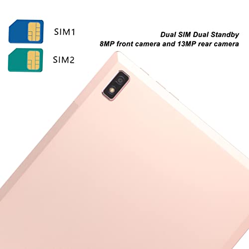 10.1 Inch HD Tablet, Gold Tablet Dual SIM Dual Standby Octa Core Processor for Android 12 for Entertainment (US Plug)