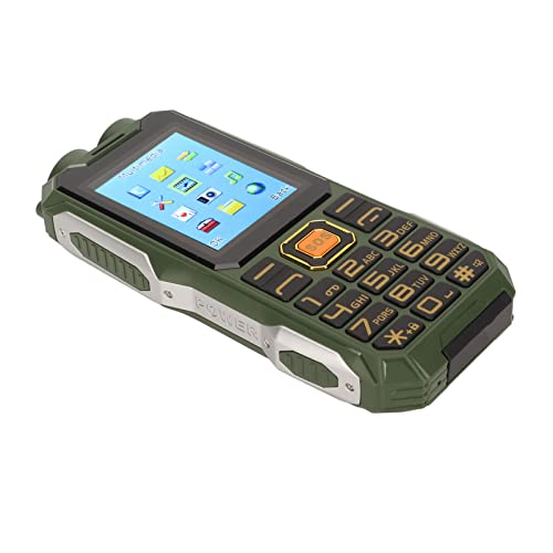 VINGVO Large Button Elderly Cell Phone, Outdoor Large Button Elderly Cell Phone Calendar ABS 2G (Green)