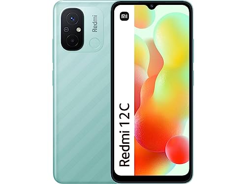 Xiaomi Redmi 12C 4G LTE (64GB + 3GB) Factory Global Unlocked GSM 6.71" 50MP Dual Camera (ONLY T-Mobile/Mint USA Market) + (w/Fast Car Charger Bundle) (Mint Green)