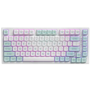 yunzii yz75 75% hot swappable wireless gaming mechanical keyboard, rgb backlights, bt5.0/2.4g/usb-c, dye sub pbt keycaps for linux/win/mac(gateron g pro yellow, mint)