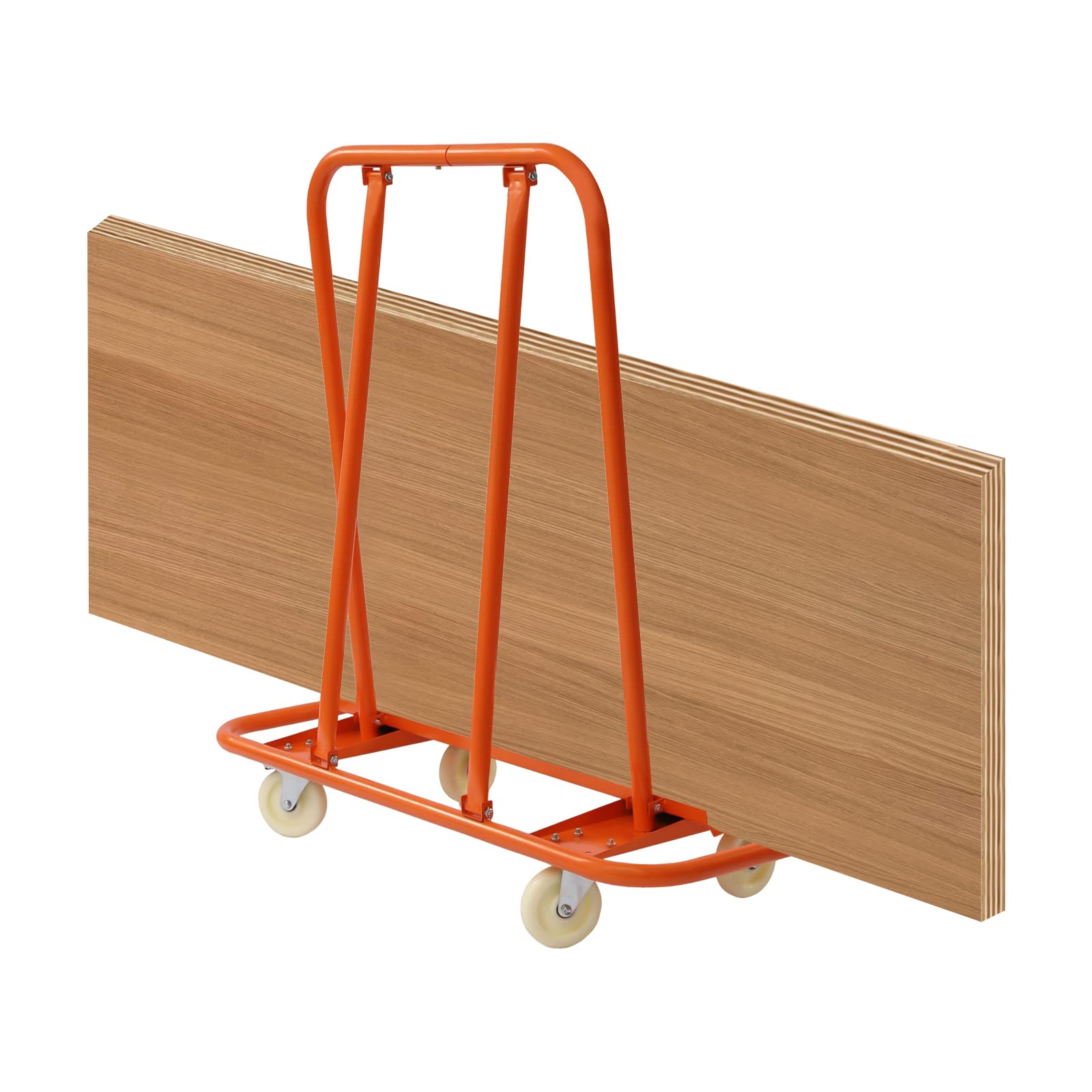 CheriMuMu Drywall Sheet Cart 1600lbs Load Capacity Dolly Handling Sheetrock Sheet Panel Service Cart Orange Heavy Duty Drywall Sheet Cart & Panel Dolly with Four Swivel Casters