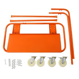 CheriMuMu Drywall Sheet Cart 1600lbs Load Capacity Dolly Handling Sheetrock Sheet Panel Service Cart Orange Heavy Duty Drywall Sheet Cart & Panel Dolly with Four Swivel Casters