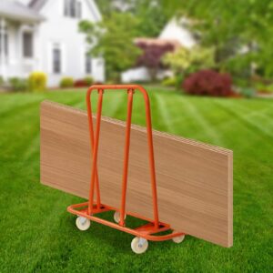 CheriMuMu Drywall Sheet Cart 1600lbs Load Capacity Dolly Handling Sheetrock Sheet Panel Service Cart Orange Heavy Duty Drywall Sheet Cart & Panel Dolly with Four Swivel Casters