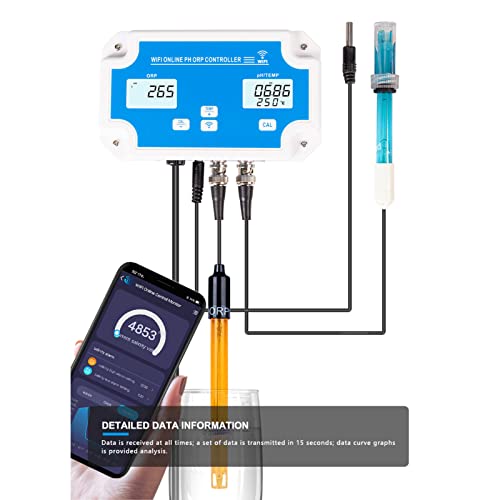 Fdit Digital Water Quality Meter, Automatic Storage Wide Applications Water Quality Monitoring Kit High Accuracy for Water Source (US Plug 110V)