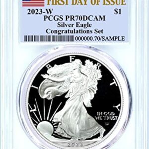 2023 W 2023 W Silver Eagle Proof Congraulations $1 Graded by PCGS First Day of Issue $1 PCGS PR-70