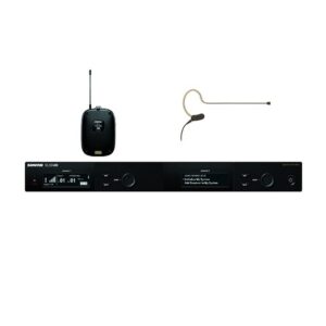 shure slxd14d/mx153 omnidirectional headworn wireless microphone system, black, h55 514-558 mhz