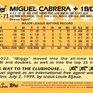 2023 Topps Series One Silver Packs Mojo Refractor #T88C-71 Miguel Cabrera NM-MT Detroit Tigers Baseball Trading Card MLB