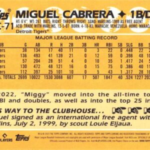 2023 Topps Series One Silver Packs Mojo Refractor #T88C-71 Miguel Cabrera NM-MT Detroit Tigers Baseball Trading Card MLB