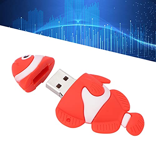 GOWENIC Cartoon USB Flash Drive Cute Red Clownfish Shape Design U Disk USB Memory Stick Thumb Drives Portable Data Storage Flash Drive Cartoon Drive Children (64GB)