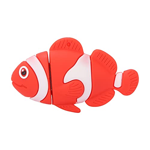 GOWENIC Cartoon USB Flash Drive Cute Red Clownfish Shape Design U Disk USB Memory Stick Thumb Drives Portable Data Storage Flash Drive Cartoon Drive Children (64GB)