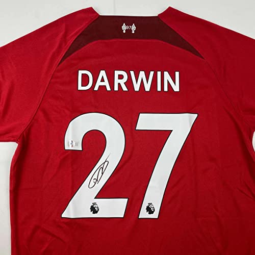 Autographed/Signed Darwin Nunez Liverpool Red Soccer Jersey Beckett BAS COA