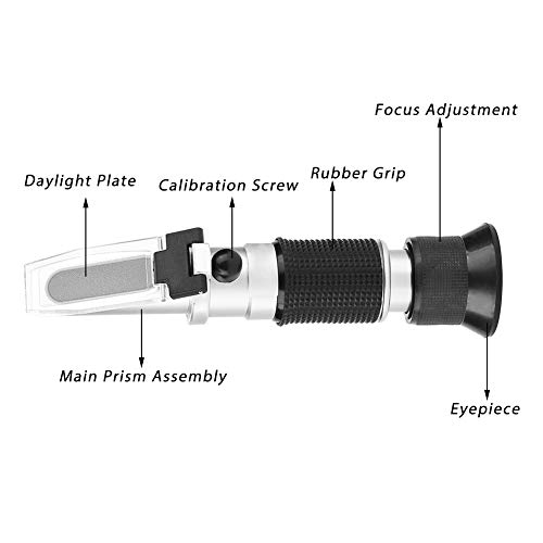 Tnfeeon Honey Refractometer, Sturdy Multipurpose Refractometer for Honey Lightweight for Bee Keeping Supplies