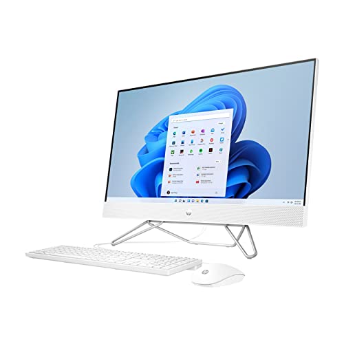 HP All-in-One 27-Inch Full HD IPS Touchscreen Display 12th Gen Intel Core i7-1255U 32GB RAM 1TB SSD Win 11 Home PC (Starry White, Renewed)