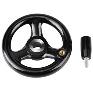 boxwizard 1pc 12 * 100mm black round 3 spoke hand wheel for lathe milling machine