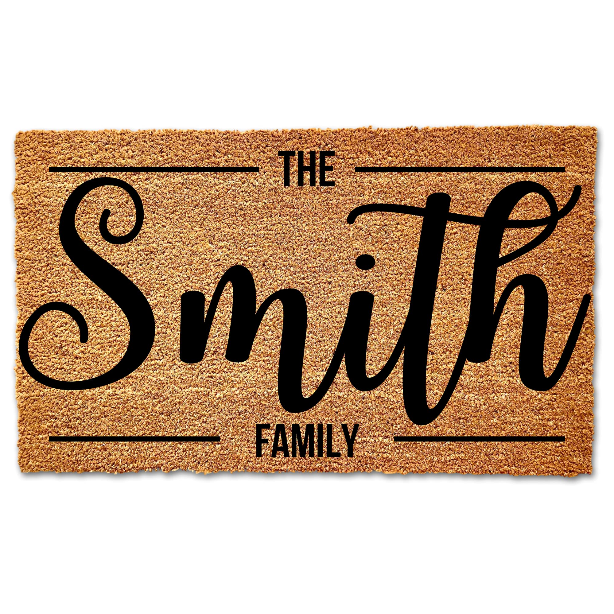 Custom Family Name Door Mat | Wedding Gift | Personalized Custom Doormat | Closing Gift | Welcome Doormat | Front Door Mat | Monogram Rug (24x16)