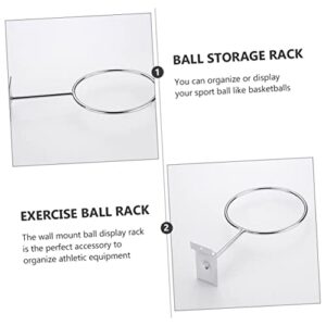 CLISPEED 15 Pcs Ball Bracket Wall Basketball Rack Hook Sports Basketball Wall Rack Basketball Holder Wall Mount Exercise Ball Stand Basketball Showing Rack Shelf Iron Round Fitness