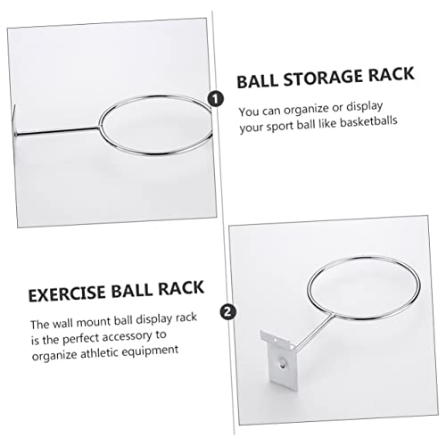 CLISPEED 15 Pcs Ball Bracket Wall Basketball Rack Hook Sports Basketball Wall Rack Basketball Holder Wall Mount Exercise Ball Stand Basketball Showing Rack Shelf Iron Round Fitness