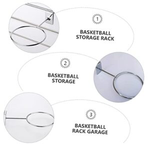 CLISPEED 15 Pcs Ball Bracket Wall Basketball Rack Hook Sports Basketball Wall Rack Basketball Holder Wall Mount Exercise Ball Stand Basketball Showing Rack Shelf Iron Round Fitness