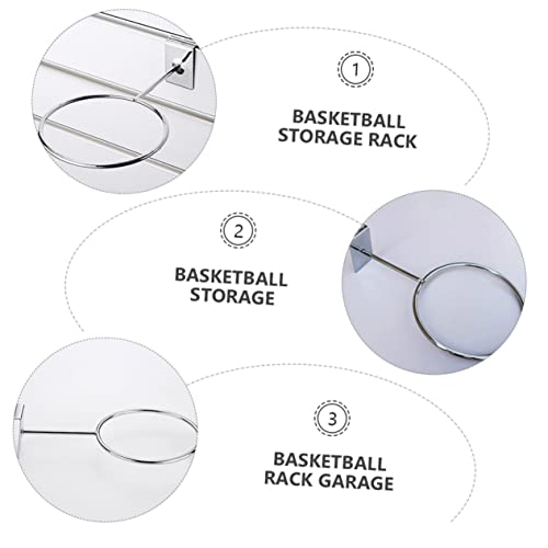 CLISPEED 15 Pcs Ball Bracket Wall Basketball Rack Hook Sports Basketball Wall Rack Basketball Holder Wall Mount Exercise Ball Stand Basketball Showing Rack Shelf Iron Round Fitness