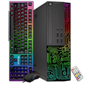 Dell OptiPlex RGB Desktop Computer PC, Intel Core i7 up to 3.8GHz, GeForce GT 1030 2G, 16G RAM, 512G SSD, 24 inch Gaming Monitor, RGB Keyboard Mouse, RGB Speakers, RGB Headset, WiFi, W10P64 (Renewed)