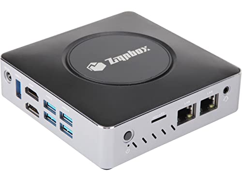 Zignbox GL01V2-PLUS Fanless Mini PC Intel Celeron N4000 Processor Up to 2.6GHz 8GB RAM 120GB SSD Dual HDMI Dual LAN Windows 10 Pro