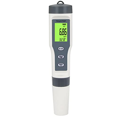 Water Quality Test Tool Portable Auto Calibration Wide Test Range ABS Backlight TDS Meter Wide Application 3 in 1 for Planting