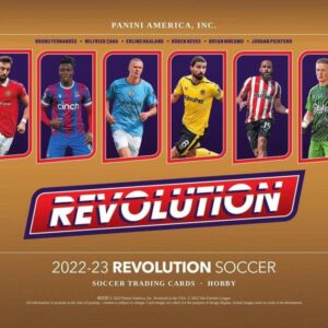 2022-23 PANINI REVOLUTION PREMIER LEAGUE EPL SOCCER FACTORY SEALED HOBBY BOX 8 Packs of 5 Cards, 40 cards in all See photos for details on the amazing pulls that are possible Chase rookie cards of an Amazing Rookie Class