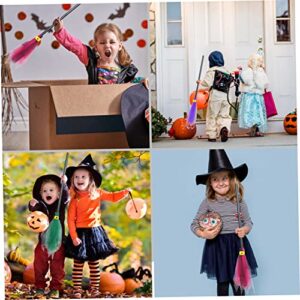 Abaodam 3pcs Witch Broom Halloween Wizard Broom Kids Halloween Costume Witch Supplies Cosplay Witch Costume Kids Clothes Mini Broom Decor Halloween Small Broom Make up Apparel Plastic