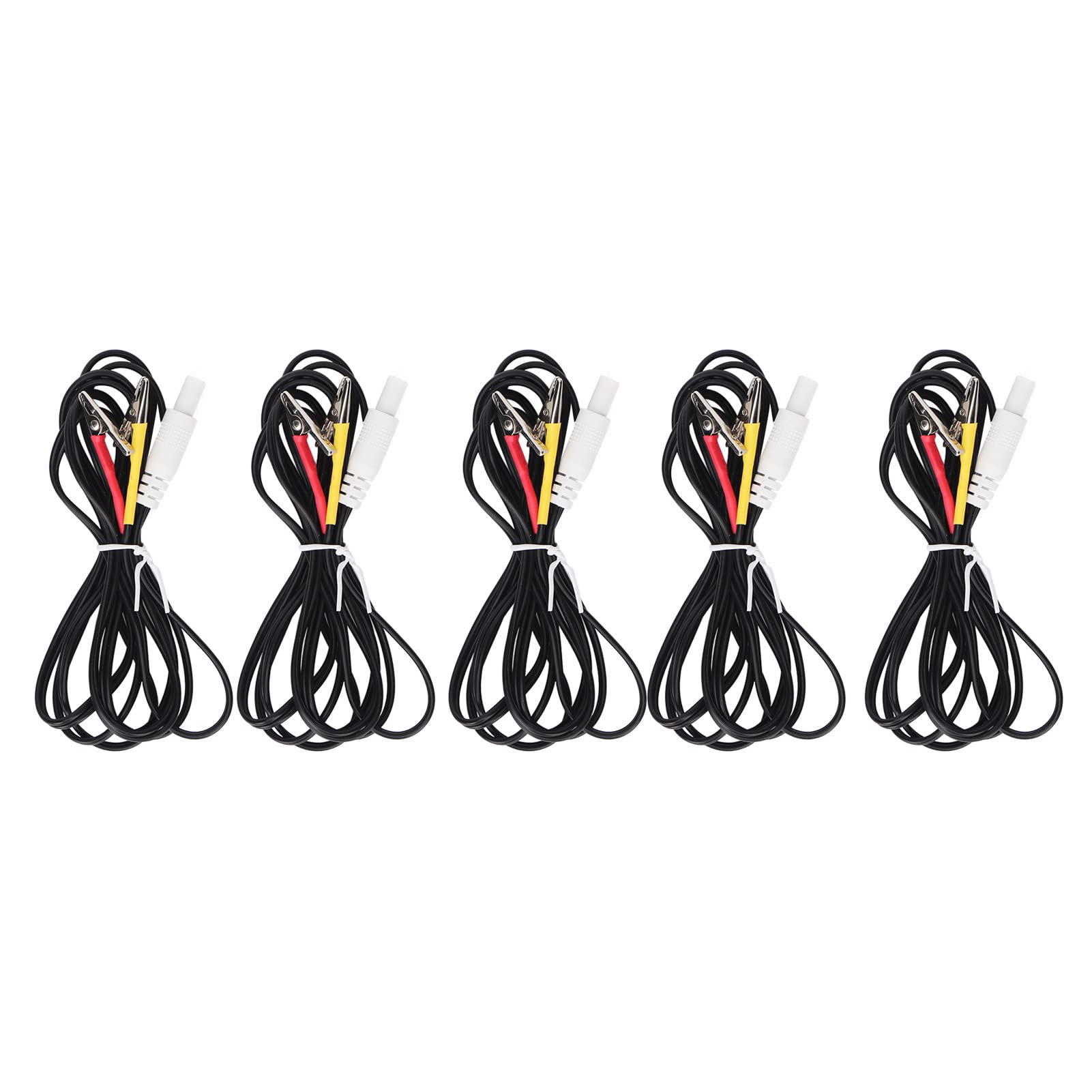 Demeras Clip Electrode Wire, TENS Wire 5pcs Safe Portable Black for Travel