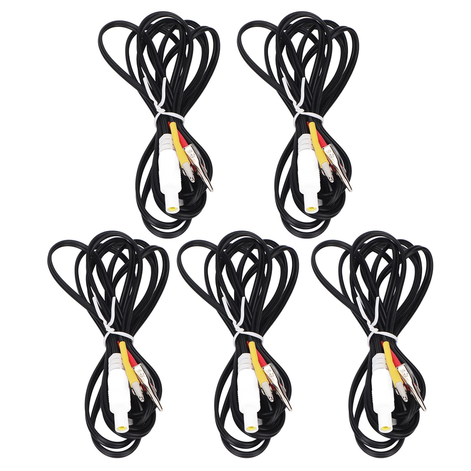 Demeras Clip Electrode Wire, TENS Wire 5pcs Safe Portable Black for Travel