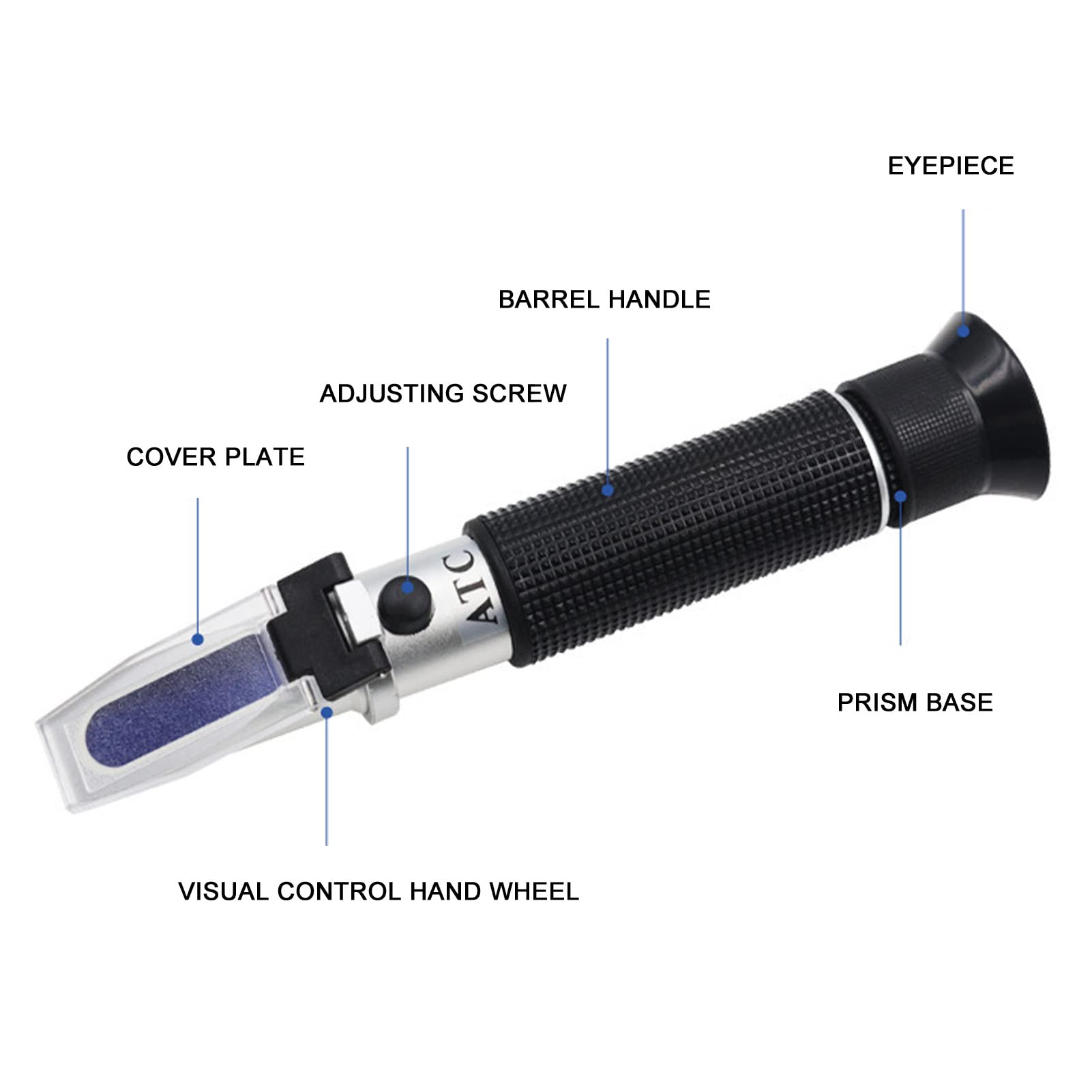 Salinity Refractometer, Salinity Meter 0‑100 PPT 1,000‑1,070 Rustproof for Marine Monitoring