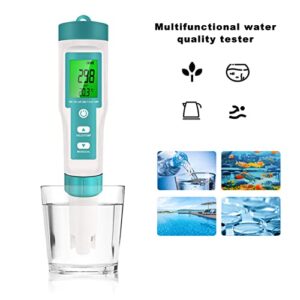 Digital Water Quality Meter, Backlight Display PH TDS Temperature EC Salinity SG ORP Water Quality Testing Pen Handheld for Aquaculture