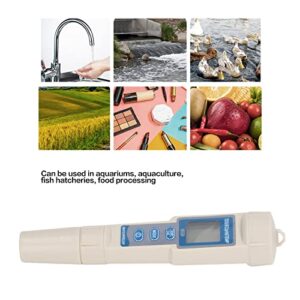 PH Meter, 4 in 1 Portable Ergonomic Water Quality Tester Accurate Large Screen ABS Shell Aquaculture for Laboratory