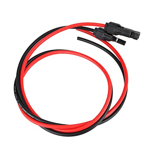 Tbest Cable,Extension Cable 10 Awg,Extension Cable,Solar Connectors,Connector 2.5Mm Pair of Red Black Solar Panel Pv Cable Wire Male Female Connectors