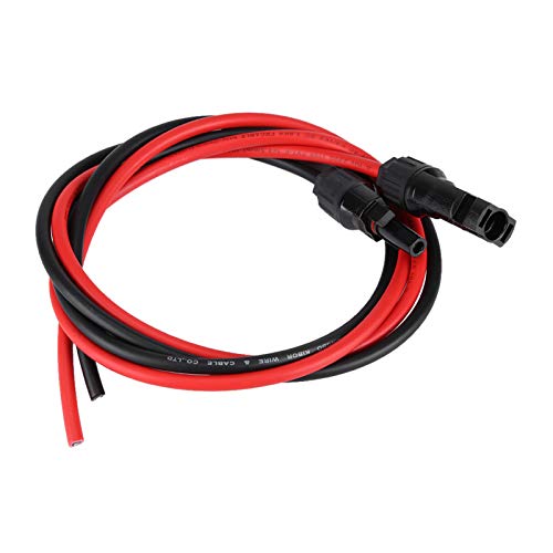 Tbest Cable,Extension Cable 10 Awg,Extension Cable,Solar Connectors,Connector 2.5Mm Pair of Red Black Solar Panel Pv Cable Wire Male Female Connectors