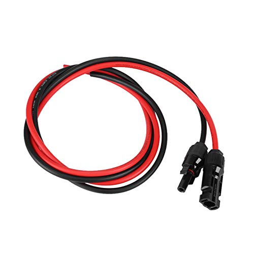 Tbest Cable,Extension Cable 10 Awg,Extension Cable,Solar Connectors,Connector 2.5Mm Pair of Red Black Solar Panel Pv Cable Wire Male Female Connectors