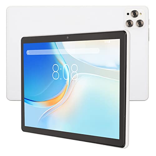 Gaming Tablet, IPS Screen Octa Core Processor 4G 100-240V Development Tablet White for Android 11 for Reading (White)