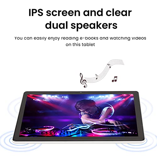 Gaming Tablet, IPS Screen Octa Core Processor 4G 100-240V Development Tablet White for Android 11 for Reading (White)