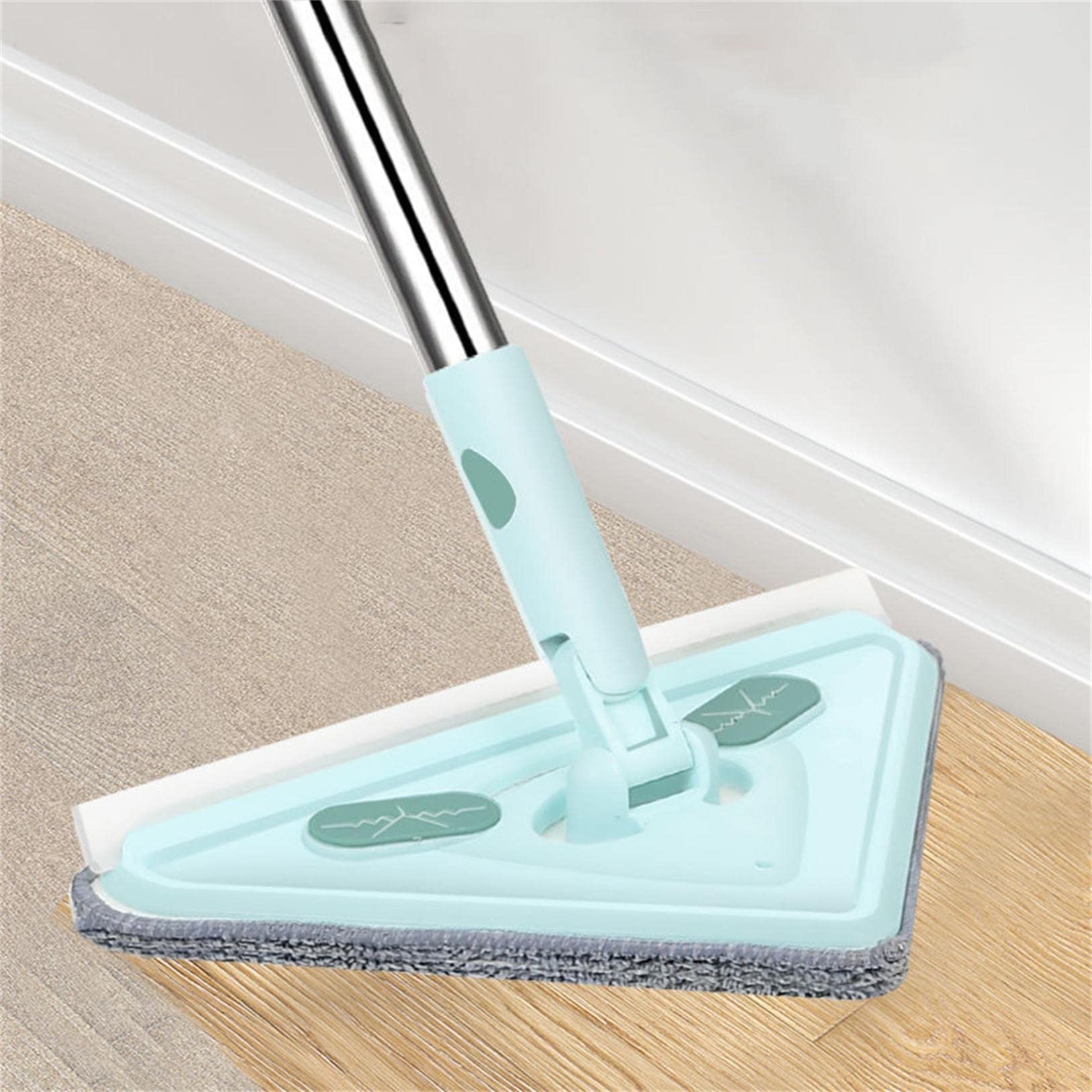 Floor Scraper Triangle Dust Mop Household Wall Scraper Adjustable Telescopic Rod Heavy-Duty Household Broom for Garage Patio Glass Cleaning (As Shown)