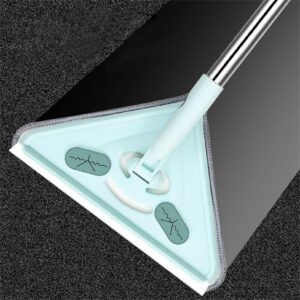 Floor Scraper Triangle Dust Mop Household Wall Scraper Adjustable Telescopic Rod Heavy-Duty Household Broom for Garage Patio Glass Cleaning (As Shown)