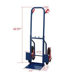 Appliance Hand Truck Warehouse Appliance Cart 440lbs Heavy Duty Stair Climbing Moving Dolly Hand Truck Portable Climbing Cart Blue & Red