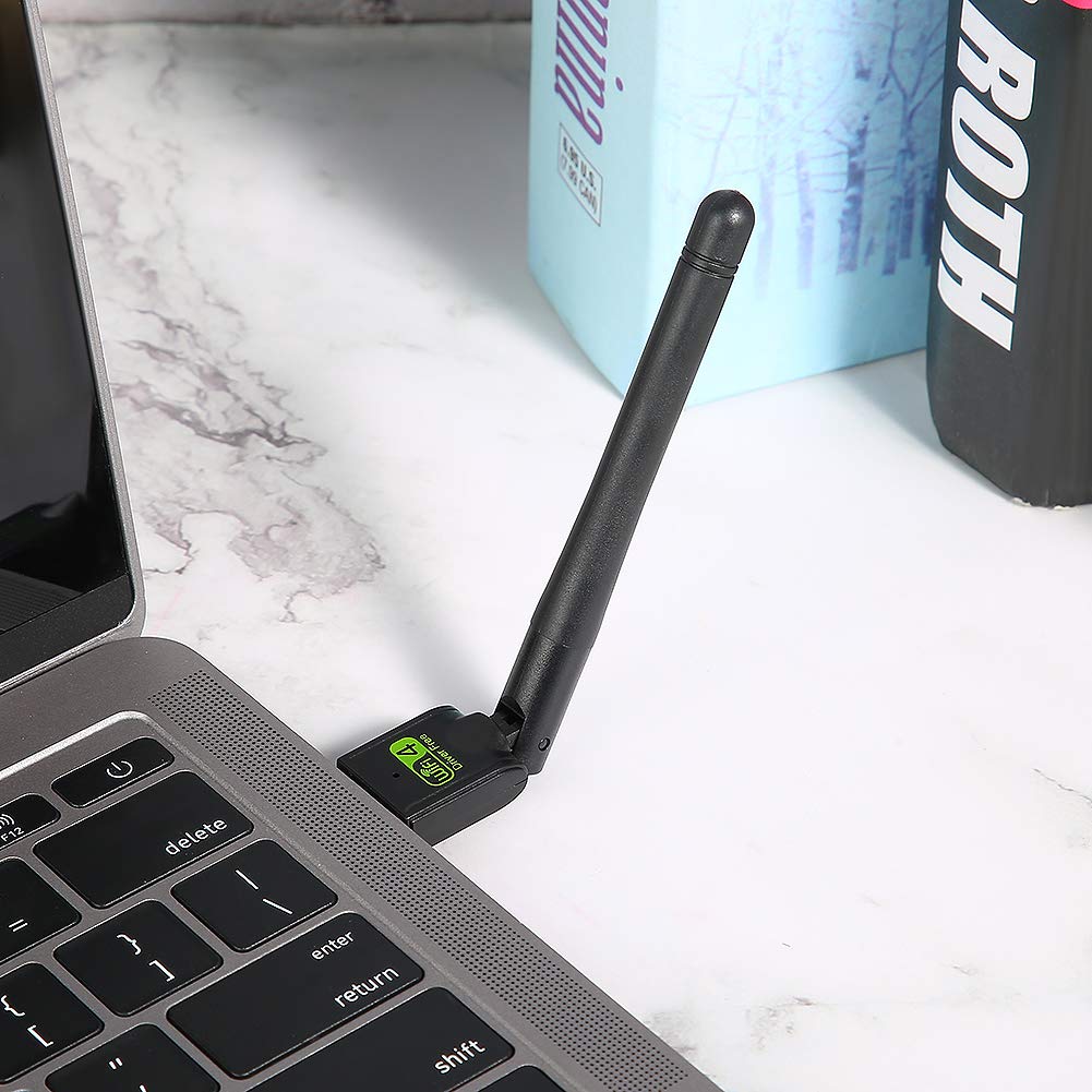 Heayzoki USB WiFi Adapter, 150Mbps Wireless Network Adapter with 2DBI Antenna, WiFi USB Computer Network Card USB Network Adapters for PC Laptop