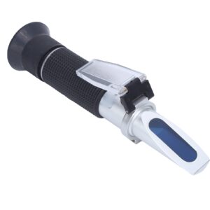 diydeg brix refractometer, brix 0-32% salinity 0-28% handheld brix meter refractometer with hd eyepieces no battery needed, sugar content measurement for sugar, food, beverages honey