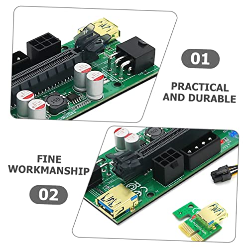 SOLUSTRE 6 Sets Riser Card Mining Graphics Pcie Riser Graphic Pcie Extension Cable Mining Gpu Extension Cable Pci- e Riser Cable Adapter Cable Extension Cord Gpu Riser PCB Hard Disk X16 Ssd