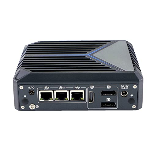 HUNSN Micro Firewall Appliance, Mini PC, VPN, Router PC, Intel Celeron J6412, RX13, AES-NI, SIM Slot, COM, 3 x 2.5GbE I225-V B3, HDMI, 2 x DP, TPM2.0, Barebone, NO RAM, NO Storage, NO System