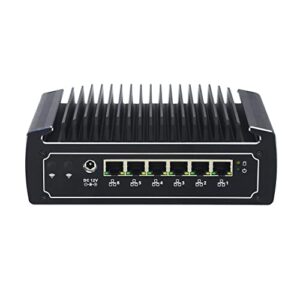 hunsn micro firewall appliance, mini pc, vpn, router pc, intel core i5 8250u, rx03, aes-ni, nano sim slot, hdmi, com, 6 x intel i211, vesa mount, barebone, no ram, no storage, no system