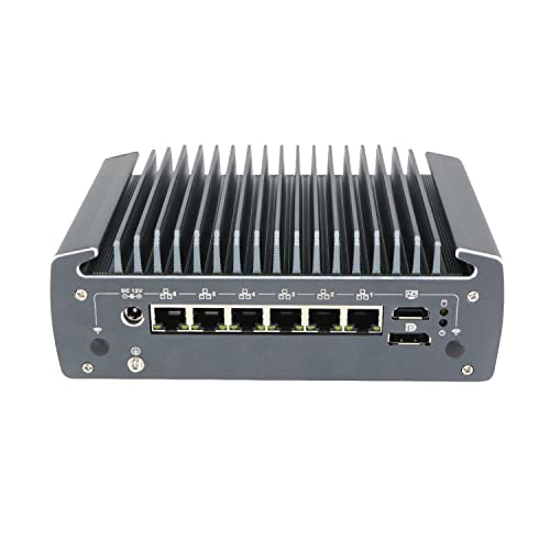 HUNSN Micro Firewall Appliance, Mini PC, OPNsense, VPN, Router PC, Intel Core I5 10210U, RX10, AES-NI, 6 x 2.5GbE I225-V B3, HDMI, DP, COM, SIM Slot, TPM2.0, 4G RAM, 32G SSD